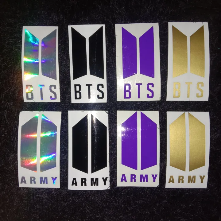 BTS logo /ARMY logo Die Cut Vinyl Sticker 4 x 2 inches Waterproof Tear ...