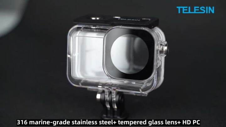 TELESIN 45M Waterproof Case Protection Underwater Dive Housing Shell for DJI Action 4 & DJI ...