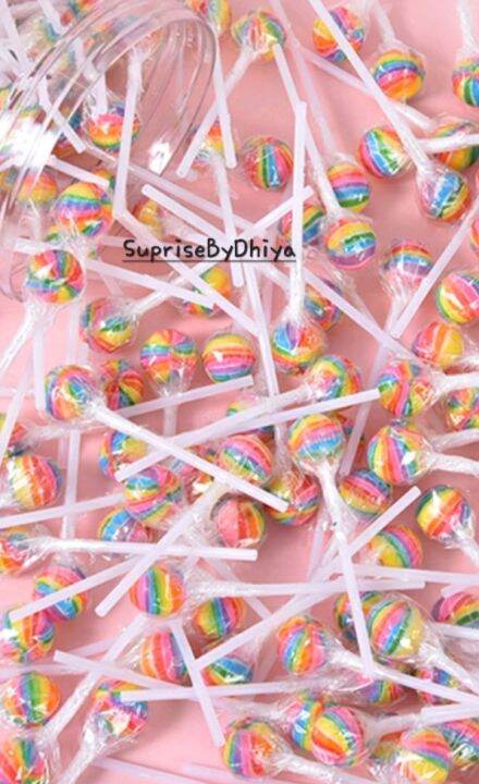 [HALAL] MINI LOLLIPOP RAINBOW FRUITY [20 PCS] | Lazada