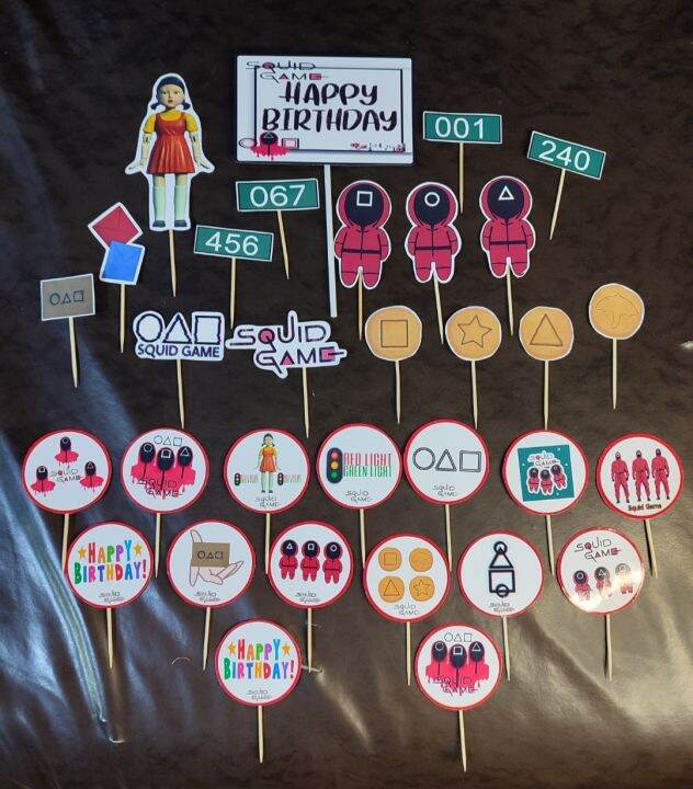 Squid Game Cake & Cupcake Toppers (32pcs) // (17pcs)// (15pcs) | Lazada PH