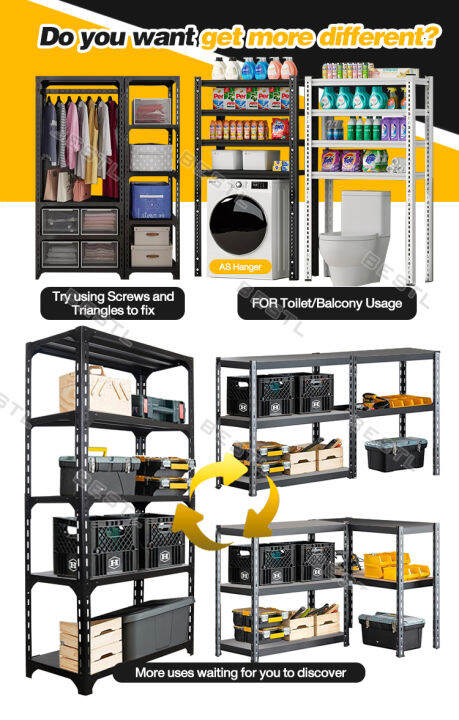 Bestl 3/4/5/6 Layer Multi-Purpose Metal Kitchen Racks Organizer Cabinet ...