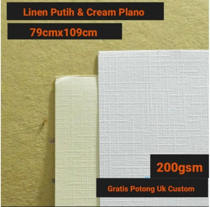 Kertas Linen Putih/Cream Lembaran Plano( Gratis potong min 5 Lembar ...