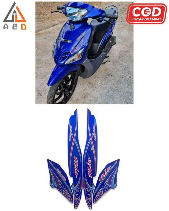 Striping Stiker Lis Les Motor Yamaha Mio Sporty Bunga 2004 2005 Biru ...
