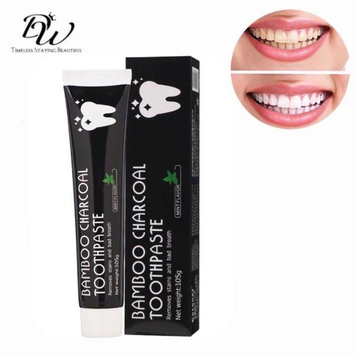 Bamboo charcoal teeth whitening black toothpaste whitener tooth paste ...