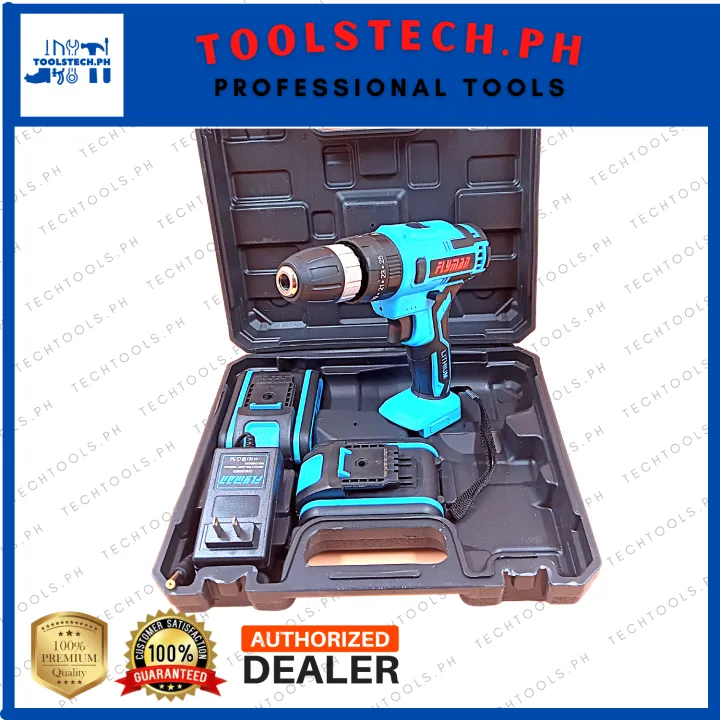 FLYMAN USA 21V CORDLESS IMPACT DRILL WITH 2 PC, LITHIUM ION BATTERY ...