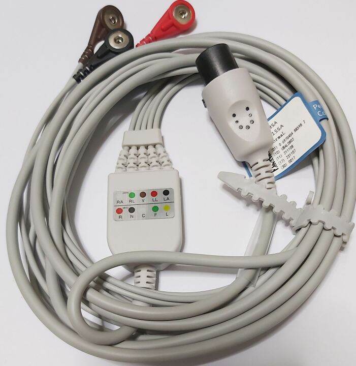ECG CABLE , 6-PIN ,5 LEAD, SNAP TYPE | Lazada PH