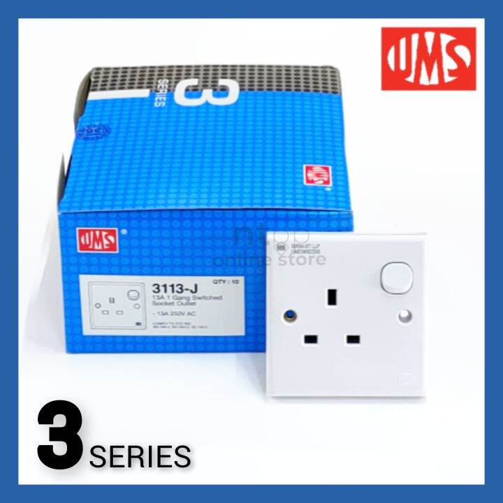 UMS 3 SERIES 3113-J 13A Switched Socket Outlet - Sirim / JKR Spec | Lazada