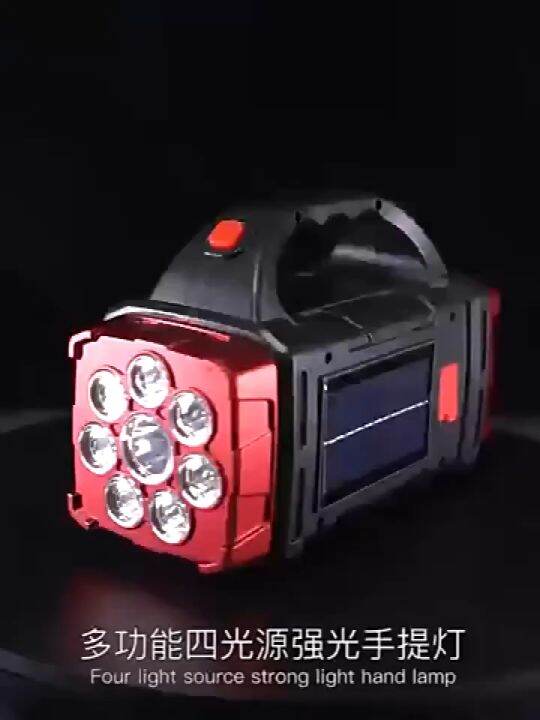 Senter Sorot 2 Warna Cahaya Kuning + Putih Tenaga Surya Led Flashlight ...