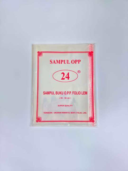 Sampul Buku Plastik Opp Lem Folio Isi 50 Lembar Merk 24 Lazada Indonesia