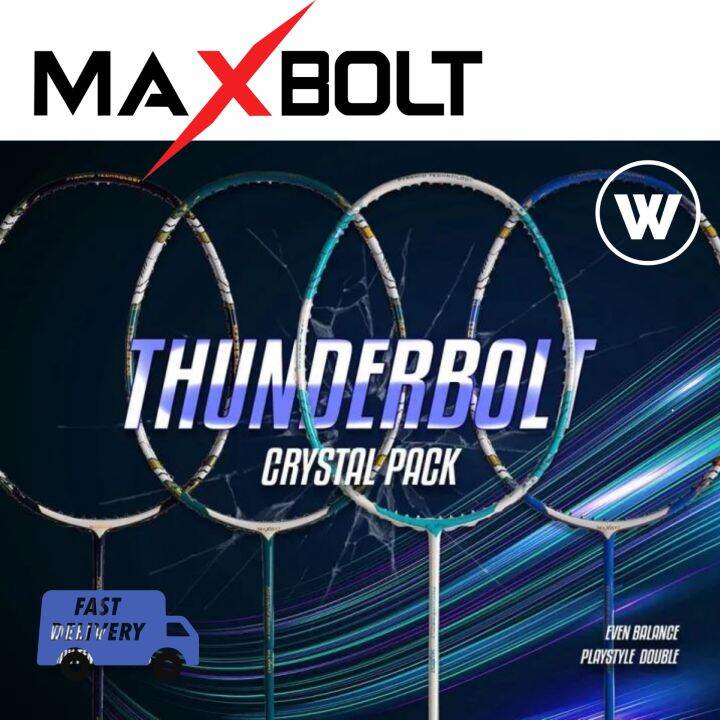 𝙒𝙄𝙍𝘼𝙎𝙋𝙊𝙍𝙏𝙎 Maxbolt Thunderbolt Crystal Series Badminton Racquet【READY ...