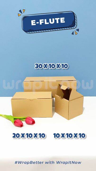 (Isi 10 Pcs) Kardus Eflute Die Cut 20x10x10 30x10x10 // Dus Lilin Dus ...