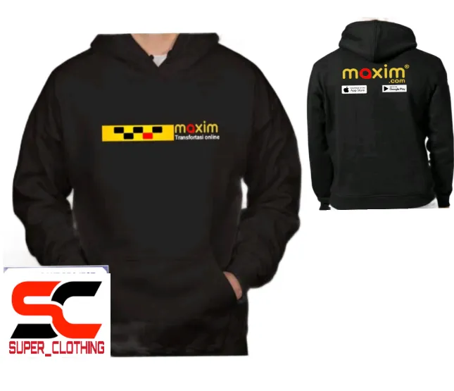 JAKET DRIVER MAXIM FULL FRINTING FOLIFLEX JAKET HOODIE HITAM LOGO MAXIM ...