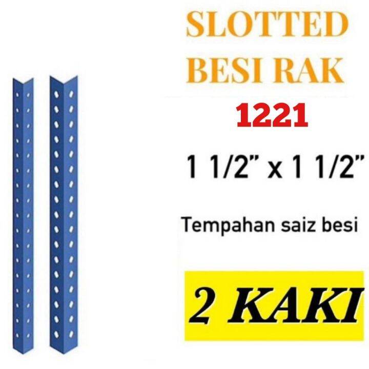 Besi angle Rak lubang 2 kaki/slotted angle bar 2ft | Lazada