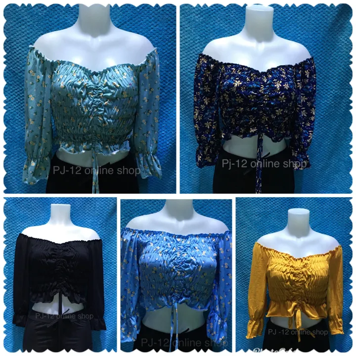 SMOCKED OFF SHOULDER STRING TOP SET 3PCS/2PCS/1PC ASSORTED DESIGNS AND ...