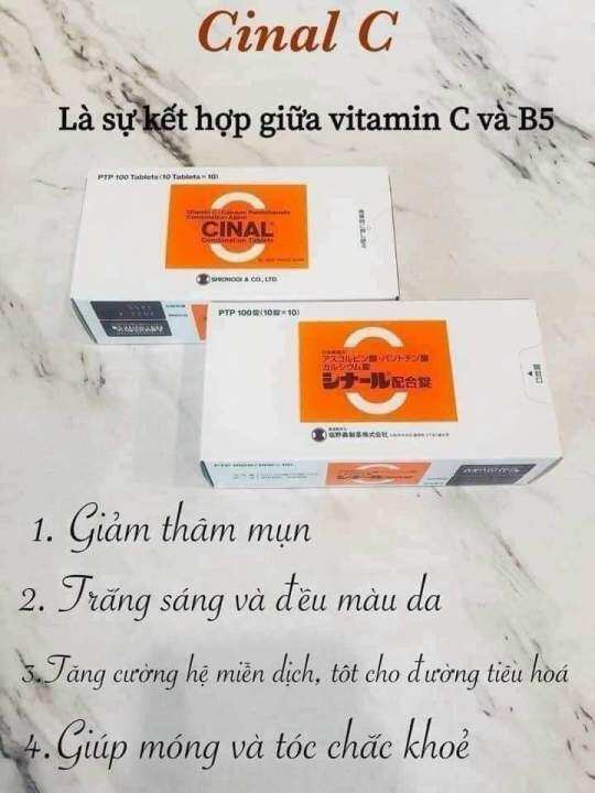 Viên uống Cinal C giảm thâm mụn, trắng sáng da, tăng cường hệ miễn dịch ...