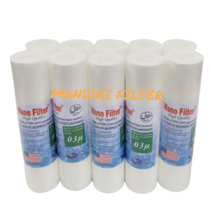 filter air nano 10 inch, sedimen spun nano 03 micron - isi 10 pcs 03 ...
