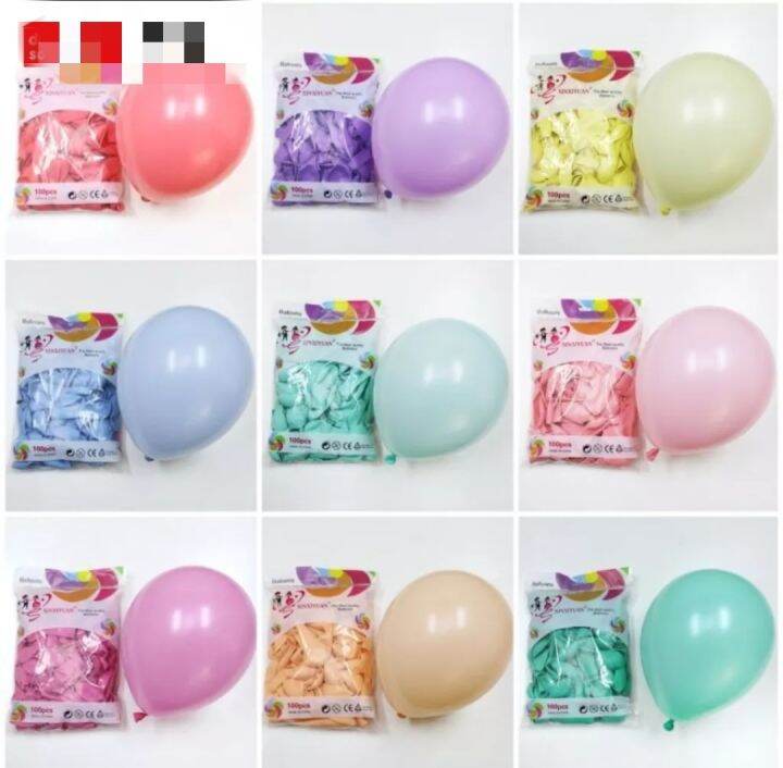 BALON PASTEL MACARON / BALON DEKORASI / ISI 100PC MIX WARNA TEBAL 12 ...