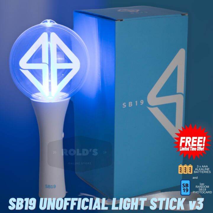 SB19 Unofficial Light Stick v3 15-color LED with box and freebies ...