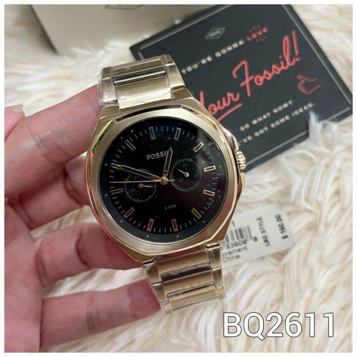 🇺🇸Fossil Mens Watch Evanston Multifunction Gold-Tone Stainless Steel ...