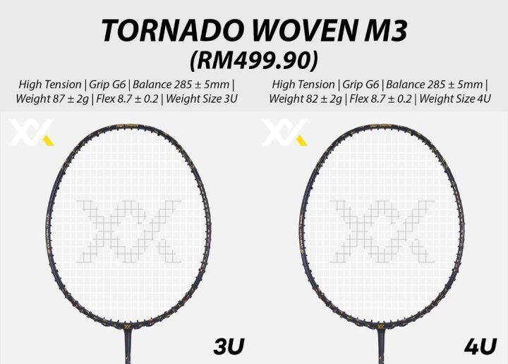 Badminton Racket Maxx Tornado Woven M3 (3U) | Lazada