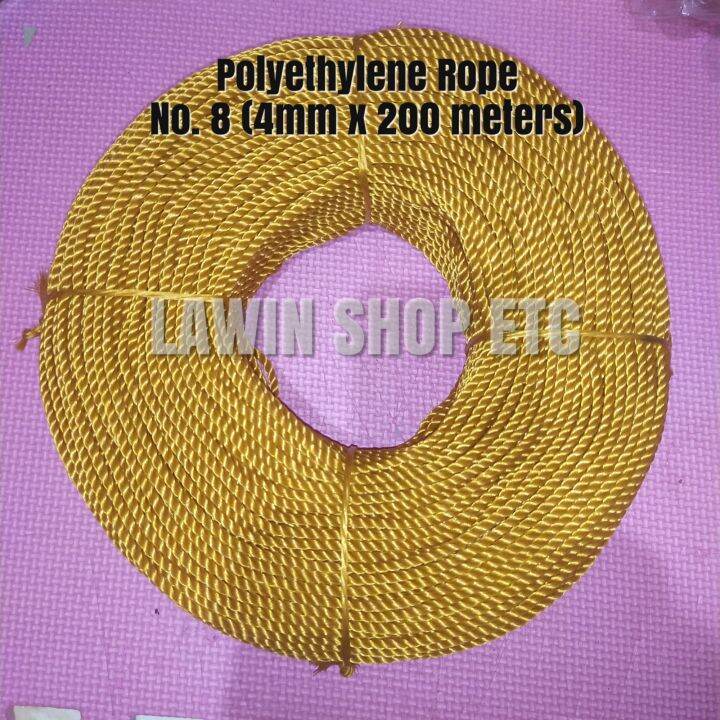 PE Nylon Rope #8 (4mm x 200 meters) Polyethylene Rope no. 8 / Tali / Sampayan / Lubid ...
