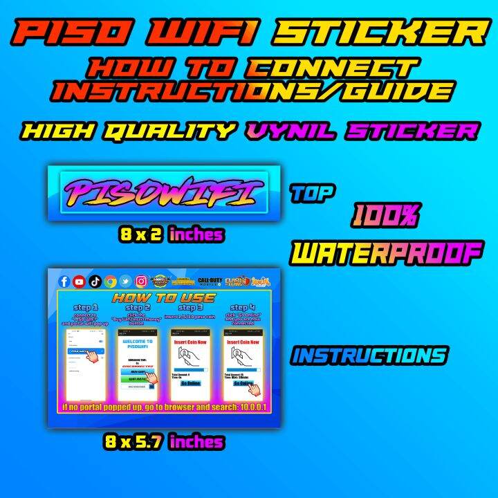 WIFI VENDO STICKERS INSTRUCTION / GUIDE HOW TO CONNECT LPB ADO PISOFI 1CLICK WIFI NG BAYAN AND ...