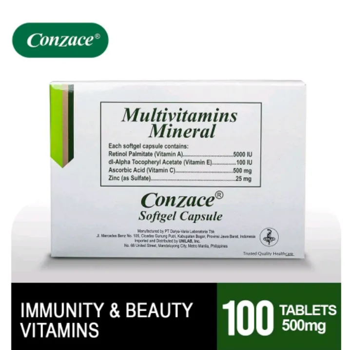 Conzace 100 Capsules Multivitamins (Helps Promote Immunity, Healthy ...