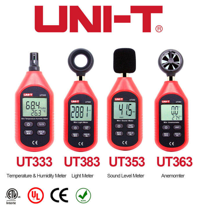 UNI-T Mini Light Meter Digital Luxmeter UT333 UT353 UT363 UT383 Digital Thermometer Hygrometer ...