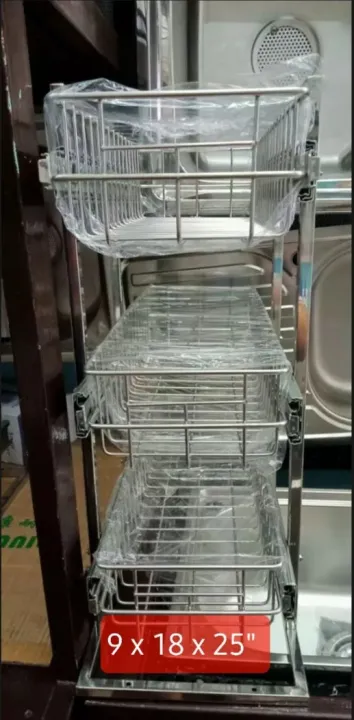3-LAYER CONDIMENTS PULLOUT RACK STAINLESS | Lazada PH