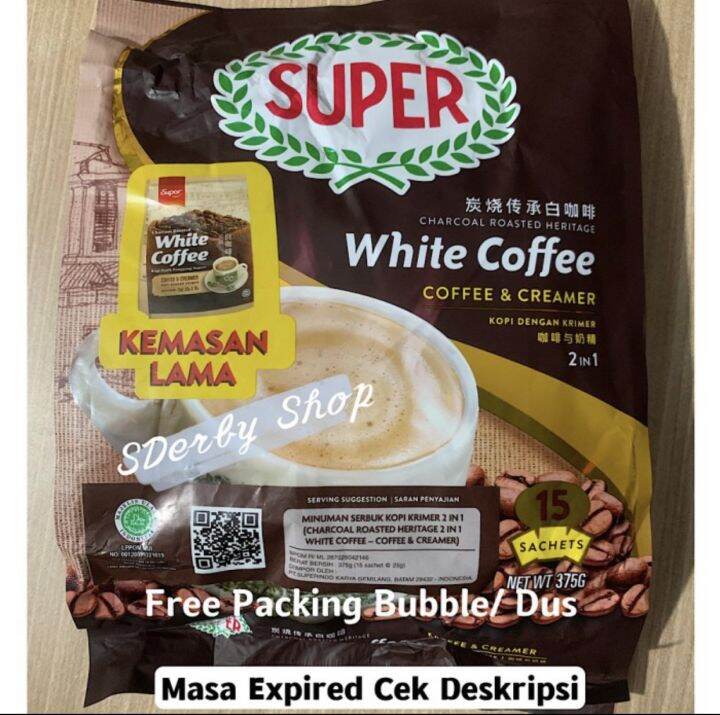 Super White Coffee Creamer 2in1 Charcoal Roasted Heritage Kopi Instan ...