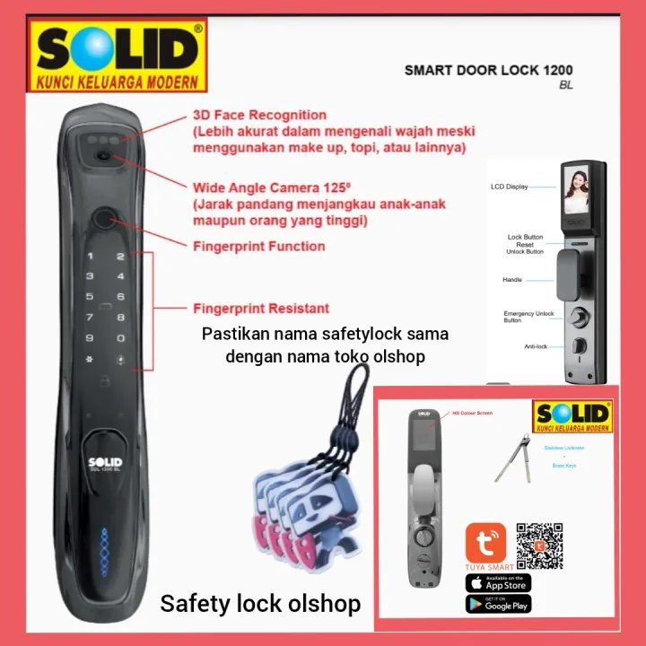 smart lock doorlock sdl 1200 solid | Lazada Indonesia