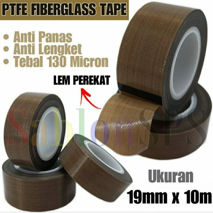 TEFLON TAPE ANTI PANAS PTFE COATED FIBERGLASS 19MMX10M | Lazada Indonesia
