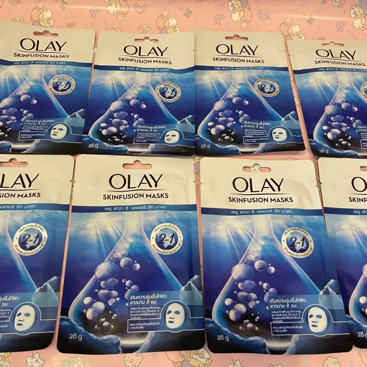 Olay Skinfusion Mask 28 g โอเลย์ สกินฟิวชั่น มาสก์ เจจู ลาวา ซี วอเตอร์ ...