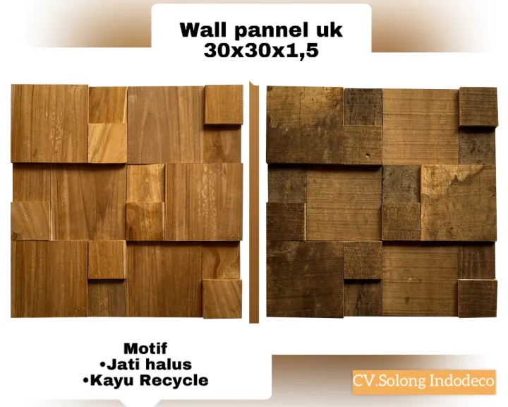 Panel Dinding Hiasan Dinding Kayu Jati ukuran 30x30x1,4 | Lazada Indonesia