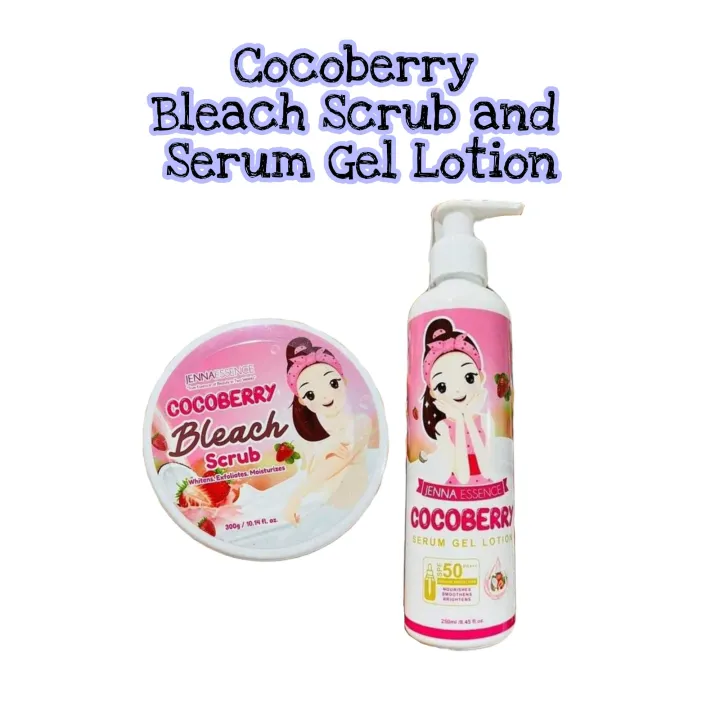 Cocoberry Bleach Scrub and Serum Gel Lotion by Jenna Essence | Lazada PH