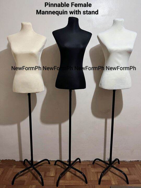 Female Pinnable Fiber Mannequin with stand Adjustable Cross Stand ...
