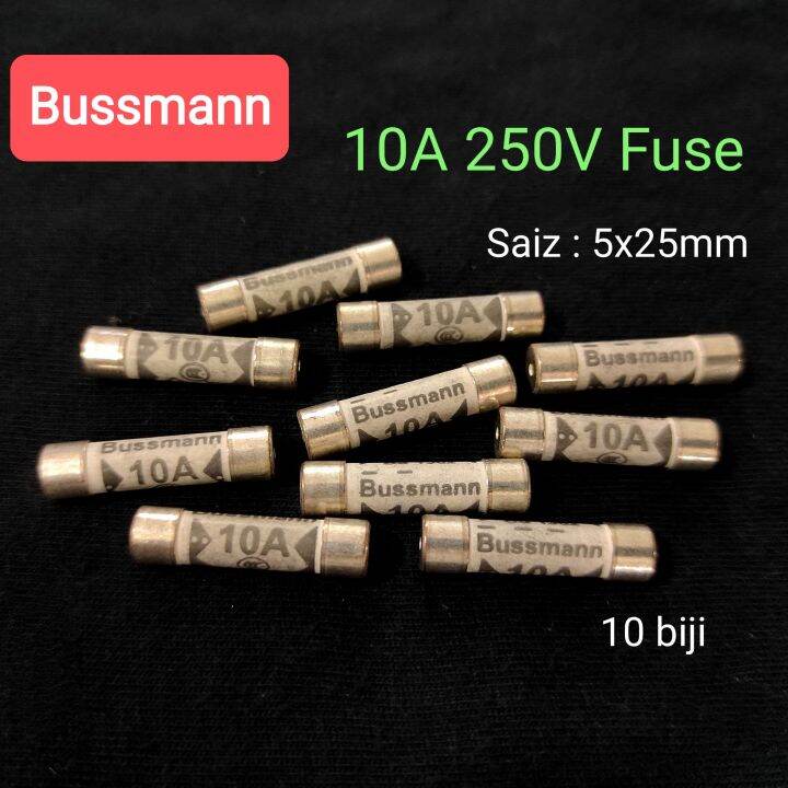 10 biji 10A 250V Bussmann Plug top Fuse Ceramic Fuse fius plug top | Lazada