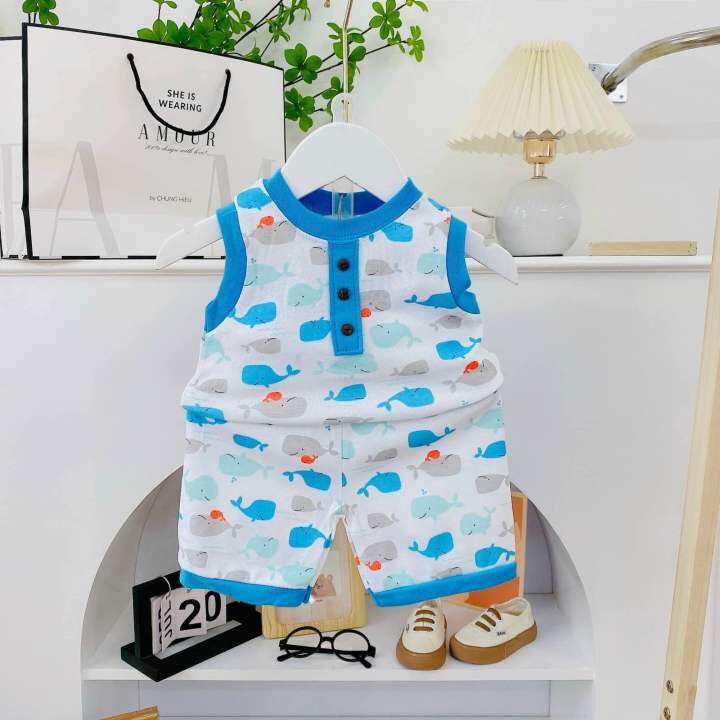 Jay | Kids and Baby Boy Premium Cotton Sando & Shorts Terno by Carter’s ...