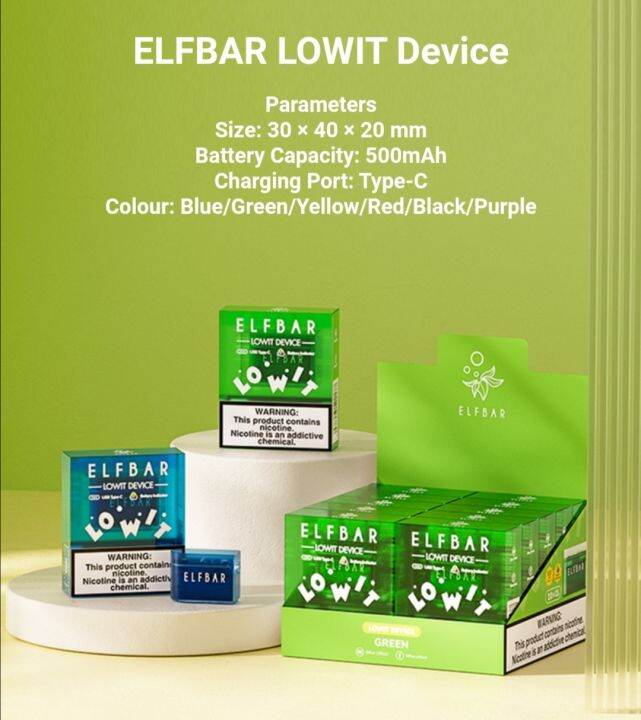 ELFBAR LOWIT 5500 Puffs Reusable Vape Pod Kit | ELF BAR DISPOSABLE PRE FILLED PODS 5% | Lazada PH