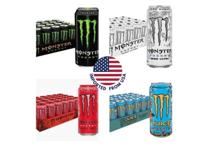 🇺🇸* Monster Energy Drink, Pack (24 กระป๋อง 16fl oz. 473ml ...