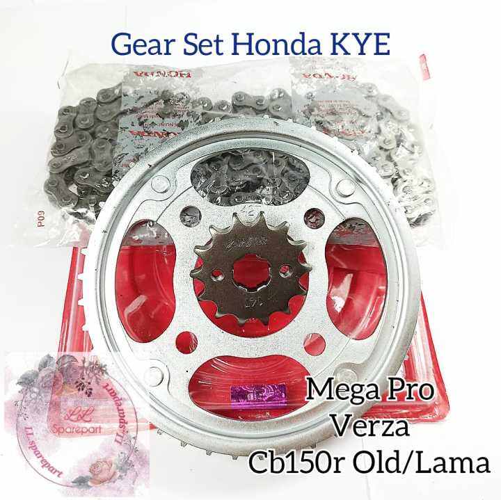 GEAR SET + RANTAI HONDA KYE KUALITAS ASLI ORIGINAL MEGAPRO VERZA CB ...