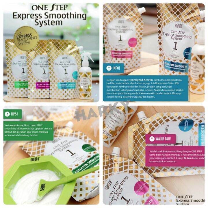 INAURA ONE STEP SMOOTHING 750GR 750ml + PH foam paket smoothing keratin ...