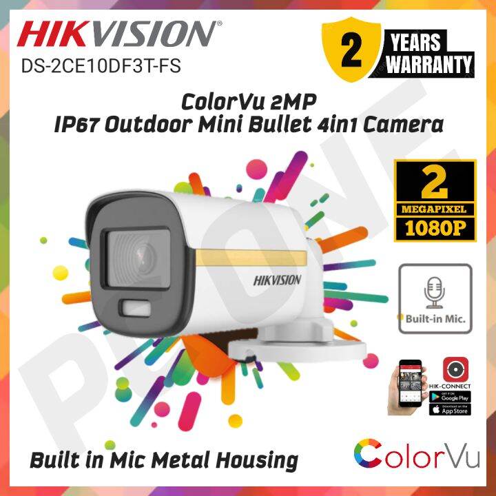 HIKVISION ColorVu 2MP IP67 Outdoor Mini Bullet 4in1 Camera Built in Mic ... HIKVISION ColorVu 2MP IP67 Outdoor Mini Bullet 4in1 Camera Built in Mic ...