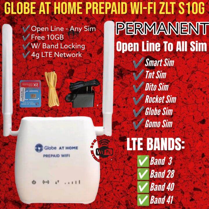 Open line full admin Globe at home prepaid wi-fi zlt s10g Free Smart ...