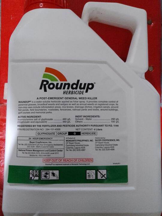 ROUND UP HERBICIDE GLYPHOSATE 480 SL (1 GALLON )BY BAYER | Lazada PH