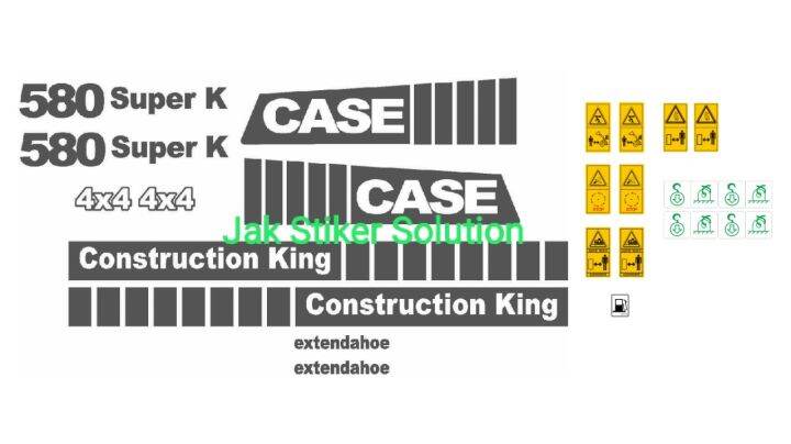 Stiker Case 580 Super K Sticker Alat Berat Backhoe Loader | Lazada ...