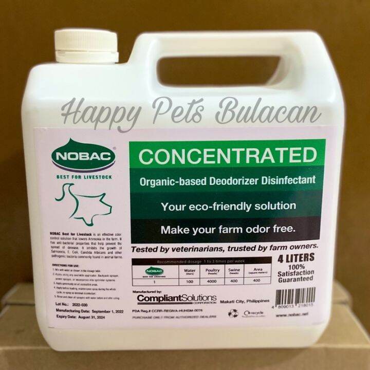 Nobac 4 LITERS Organic Based Deodorizer Disinfectant | Lazada PH