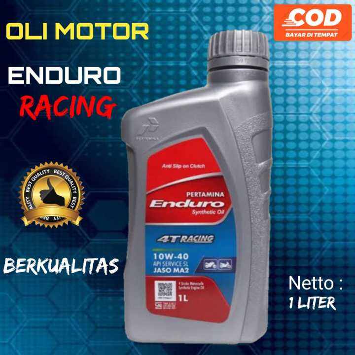OLI MOTOR ENDURO RACING 4T 10W-40 1LITER / OLI MESIN MOTOR PERTAMINA ENDURO 4T RACING 1LITER ...