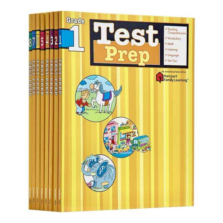 Flash Kids Harcourt Family Learning Workbooks G1-G6 Math/Language Arts ...