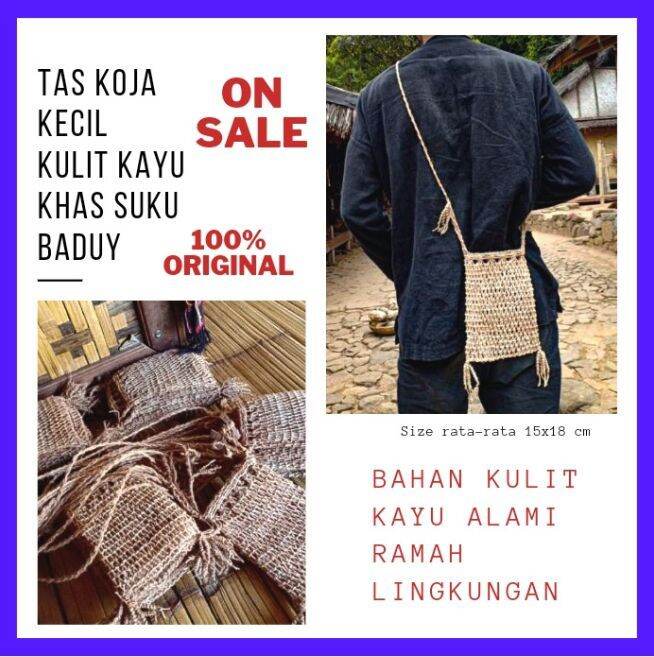 Tas Koja Kecil khas suku Baduy tas etnik kulit kayu dan bahan material ...